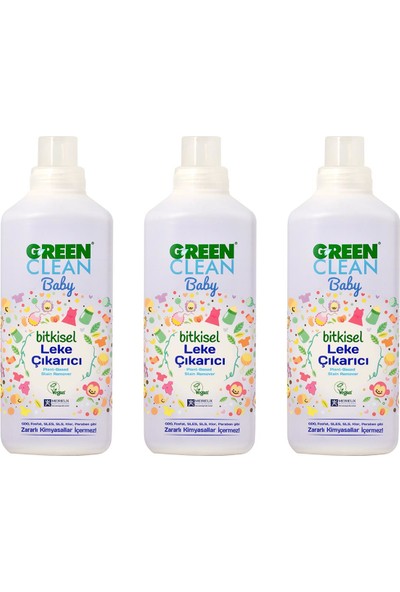 U Green Clean Baby Bitkisel Leke Çıkarıcı 1000 ml 3'lü Set U Green Clean Baby Bitkisel Leke Çıkarıcı 1000 ml 3'lü Set