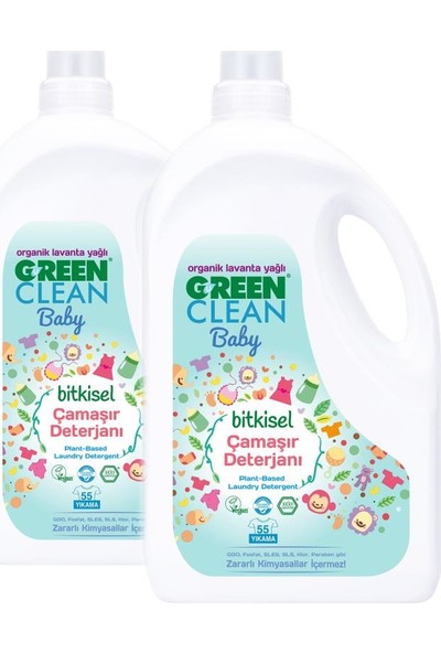 U Green Clean Organik Lavanta Yağlı Baby Bitkisel Çamaşır Deterjanı 2750 ml 2'li Set U Green Clean Organik Lavanta Yağlı Baby Bitkisel Çamaşır Deterjanı 2750 ml 2'li Set