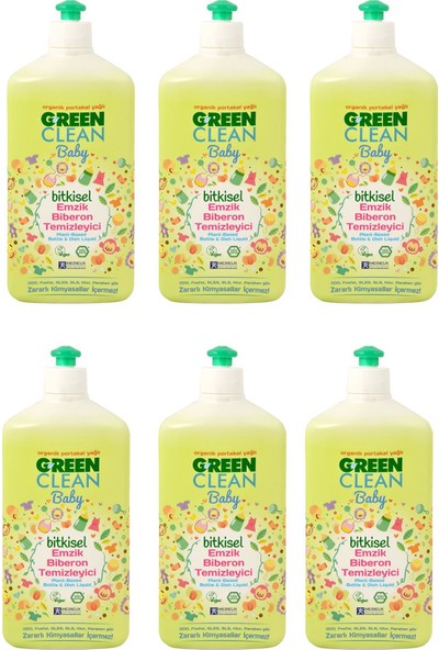 U Green Clean Organik Portakal Yağlı Baby Biberon Emzik Temizleyici 500 ml 6'lı Set U Green Clean Organik Portakal Yağlı Baby Biberon Emzik Temizleyici 500 ml 6'lı Set