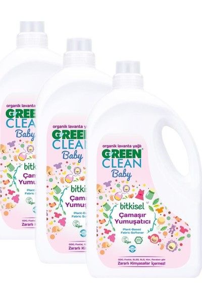 U Green Clean Organik Lavanta Yağlı Baby Bitkisel Çamaşır Yumuşatıcısı 2750 ml 3'lü Set U Green Clean Organik Lavanta Yağlı Baby Bitkisel Çamaşır Yumuşatıcısı 2750 ml 3'lü Set