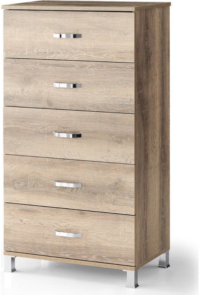 Sivasgözde Ekonomik Yüksek 5 Çekmeceli Şifonyer 73 x 45 x 125 cm