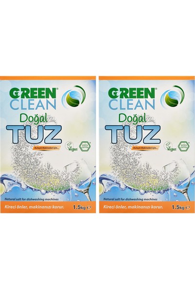 U Green Clean Bulaşık Makinası Tuz 1,5 kg 2'li Set U Green Clean Bulaşık Makinası Tuz 1,5 kg 2'li Set