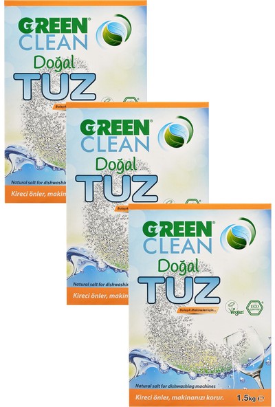 U Green Clean Bulaşık Makinası Tuz 1,5 kg 3'lü Set U Green Clean Bulaşık Makinası Tuz 1,5 kg 3'lü Set