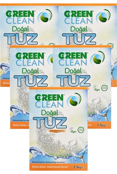 U Green Clean Bulaşık Makinası Tuz 1,5 kg 5'li Set U Green Clean Bulaşık Makinası Tuz 1,5 kg 5'li Set