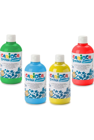 Carioca Tempera Ana Renkler Yıkanabilir Sulu Boya Seti 500 ml 4'lü