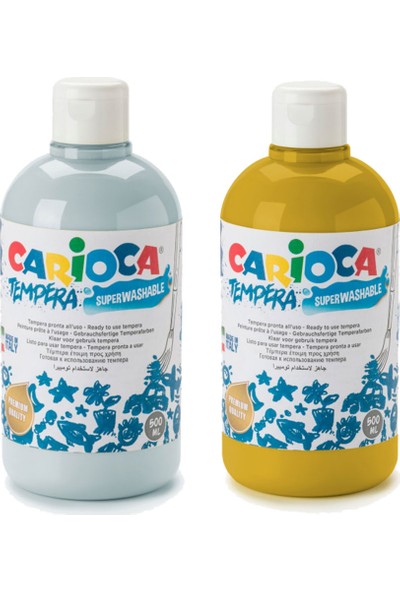 Carioca Tempera Altın + Gümüş Renk Yıkanabilir Sulu Boya Seti 500 ml 2'li Carioca Tempera Altın + Gümüş Renk Yıkanabilir Sulu Boya Seti 500 ml 2'li