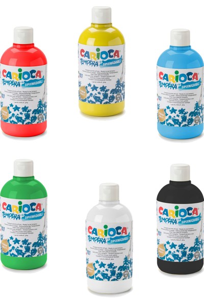 Carioca Tempera Ana Renkler Yıkanabilir Sulu Boya Seti 500 ml 6'lı