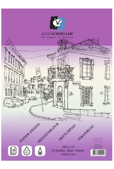 Alex Schoeller A5-180 gr Eskiz Çizim Defteri Blok Spralli 25 Yp. Alex Schoeller A5-180 gr Eskiz Çizim Defteri Blok Spralli 25 Yp.