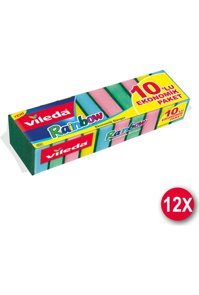 Vileda 10'lu Rainbow Ekonomik Bulaşık Süngeri 12'li Paket Vileda 10'lu Rainbow Ekonomik Bulaşık Süngeri 12'li Paket