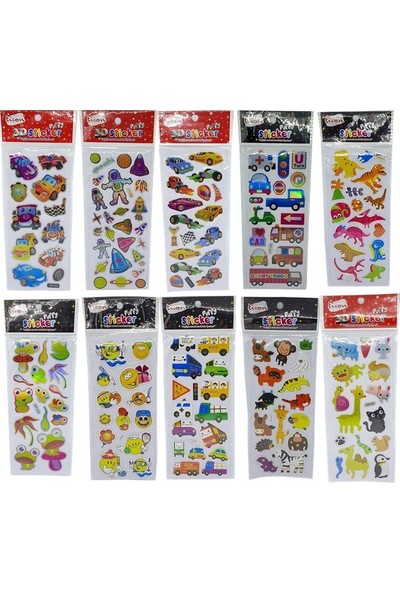 Ticon Puffy 3D Sticker 10'lu