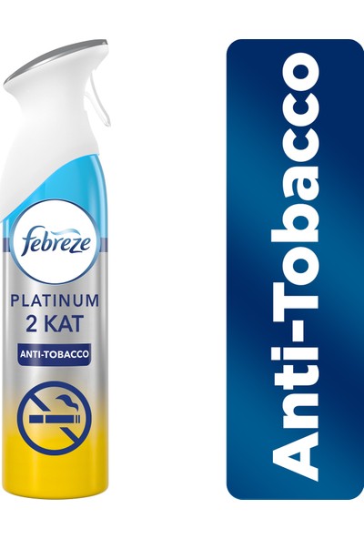 Febreze Platinum Hava Ferahlatıcı Sprey 300 ml Oda Kokusu Anti-Tobacco Sigara Kokusu Önleyici Febreze Platinum Hava Ferahlatıcı Sprey 300 ml Oda Kokusu Anti-Tobacco Sigara Kokusu Önleyici