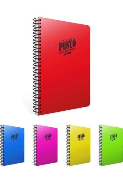 Gıpta Punto Sipralli PP Kapak A5 80 Yaprak Kareli Defter 5'li