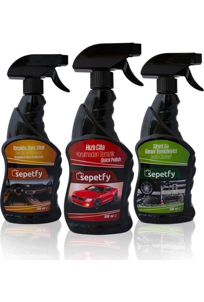 Sepetfy Detaylı Iç ve Dış Araç Temizleme Seti 500'er ml