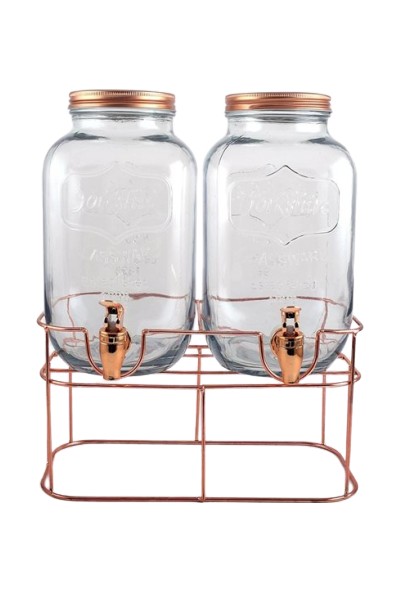 Cam Sebil, Şerbetlik, Damacana 2'li (4+4 Litre)