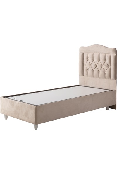 Belletto Tek Kişilik Krem Vogue Lüx Kumaş Baza Ve Başlık 100 x 200 cm