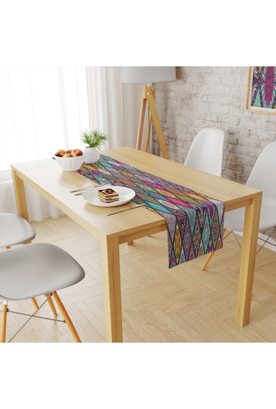 Homefesto Dekoratif Mikro Petek Kumaş Dokumadan Kir Tutmaz Runner