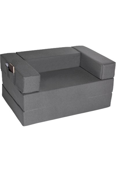 Homedius Comfy Yatak Olabilen Çift Kişilik Koltuk - Gri Homedius Comfy Yatak Olabilen Çift Kişilik Koltuk - Gri