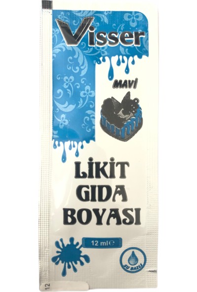 Visser Likit Gıda Boyası 12 ml Mavi Visser Likit Gıda Boyası 12 ml Mavi