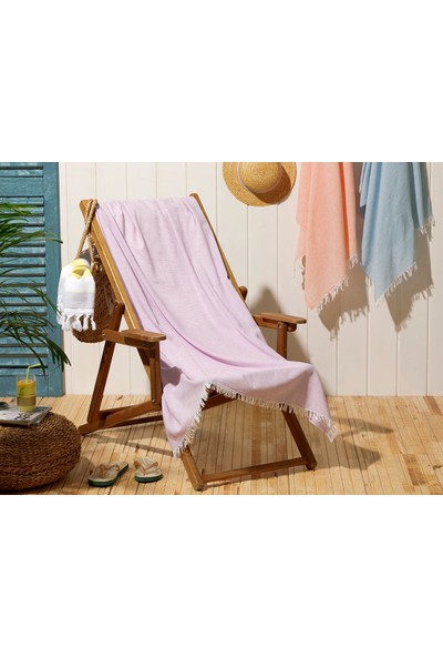 English Home Beach Love Pamuk Peştamal 100X170 cm Lila
