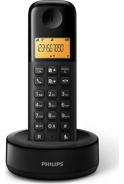 Philips D1601B/01 Kablosuz Dect Telsiz Telefon Siyah Philips D1601B/01 Kablosuz Dect Telsiz Telefon Siyah