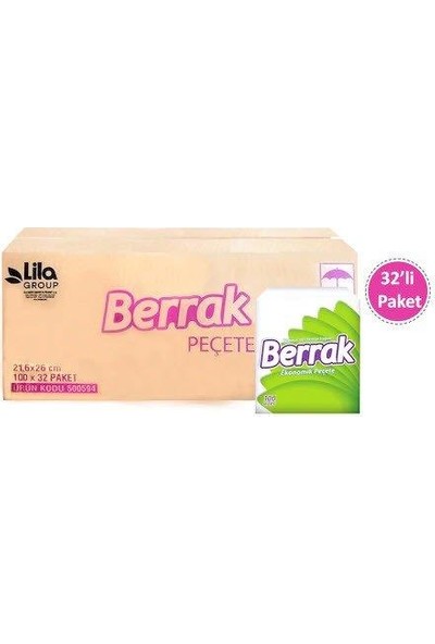 Berrak 100'lü Peçete 32'li Paket
