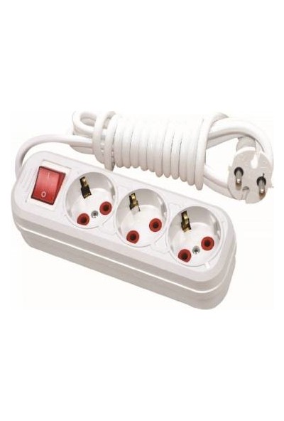 Alkan 3 Lü Anahtarlı Grup Priz 3 Metre Topraklı