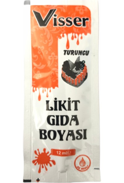 Visser Likit Gıda Boyası 12 ml Turuncu Visser Likit Gıda Boyası 12 ml Turuncu