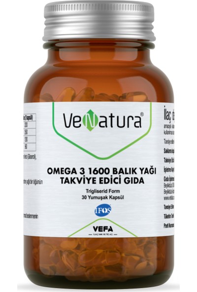 Venatura Omega 3 Balık Yağı 1600 mg 30 Yumuşak Kapsül Venatura Omega 3 Balık Yağı 1600 mg 30 Yumuşak Kapsül