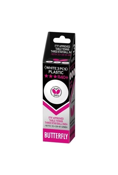 Butterfly Masa Tenis Topu R40+ 3 Star Beyaz Butterfly Masa Tenis Topu R40+ 3 Star Beyaz