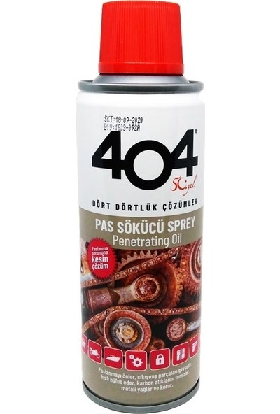 404 Pas Sökücü Sprey 200 Ml 133 Gr 404 Pas Sökücü Sprey 200 Ml 133 Gr