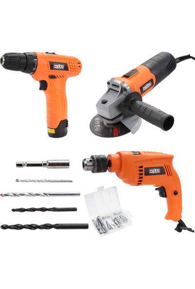 Attlas ECO SET 3L Avuç Taşlama + Darbeli Matkap Şarjlı Matkap Set Attlas ECO SET 3L Avuç Taşlama + Darbeli Matkap Şarjlı Matkap Set