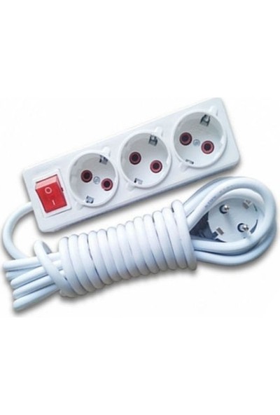 Değer Anahtarlı Topraklı 3Lü Priz (10 Metre)