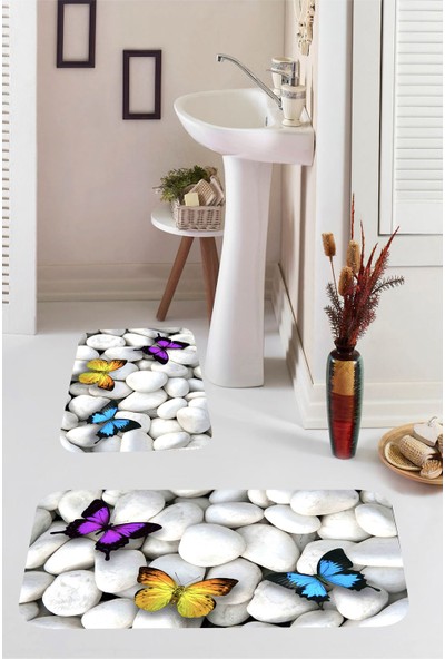 Kozzy Home Dijital Baskılı 2Li Banyo Paspası Rfe9561 Kozzy Home Dijital Baskılı 2Li Banyo Paspası Rfe9561