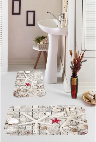 Kozzy Home Dijital Baskılı 2Li Banyo Paspası Rfe9566 Kozzy Home Dijital Baskılı 2Li Banyo Paspası Rfe9566