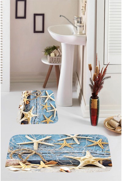 Kozzy Home Dijital Baskılı 2Li Banyo Paspası Rfe9567 Kozzy Home Dijital Baskılı 2Li Banyo Paspası Rfe9567