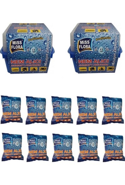 Miss Flora Nem Alıcı Rutubet Giderici 2 Adet 450 Gr + 10 Adet Yedek