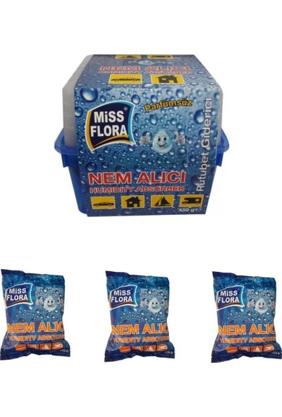 Miss Flora Nem Alıcı Rutubet Giderici 450 Gr + 3 Adet Yedek - Miss Flora