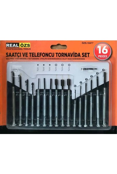 Real Özs Saatçi Ve Telefoncu Tornavida Seti 16 Parça Real Özs Saatçi Ve Telefoncu Tornavida Seti 16 Parça