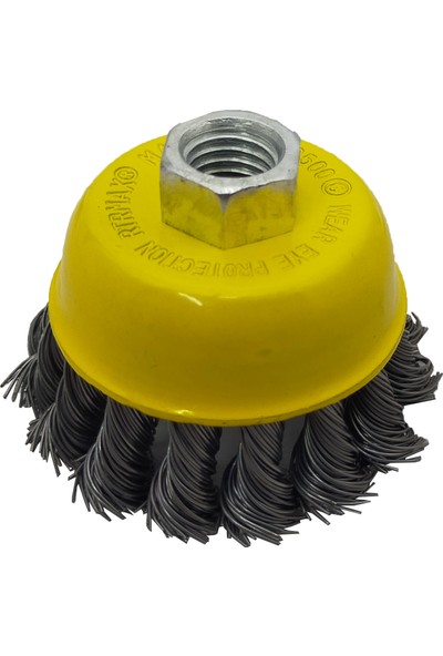 Rtrmax Çanak Fırça 65 Saçak Burgulu Sert Fırça Tel Fırça Burgu Telli Taşlama Fırçası