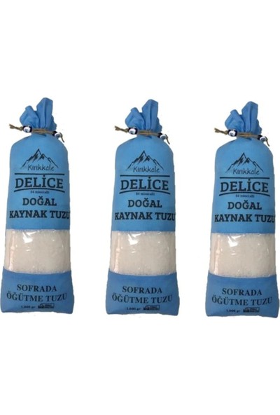 Delicelim Doğal Kaynak Sofrada Öğütme Tuzu 3 x 1 kg