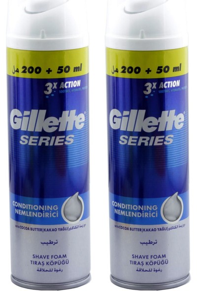 Gillette Nemlendirici Tıraş Köpüğü Series 250 ml x 2 Adet Gillette Nemlendirici Tıraş Köpüğü Series 250 ml x 2 Adet