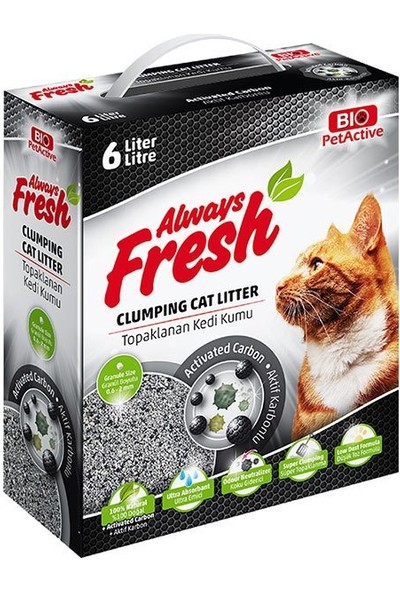 Bio Pet Active Always Fresh -Topaklanan Aktif Karbonlu Kedi Kumu Bio Pet Active Always Fresh -Topaklanan Aktif Karbonlu Kedi Kumu
