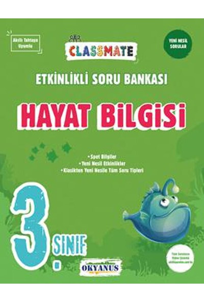 Okyanus Yayınları 3. Sınıf Hayat Bilgisi Classmate Etkinlikli Soru Bankası