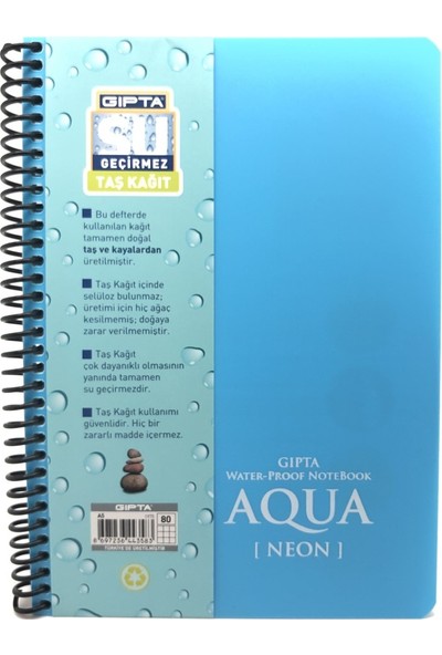 Gıpta 1975 Aqua Neon A5 Kareli 80 Yap. Defter Açık Mavi Gıpta 1975 Aqua Neon A5 Kareli 80 Yap. Defter Açık Mavi