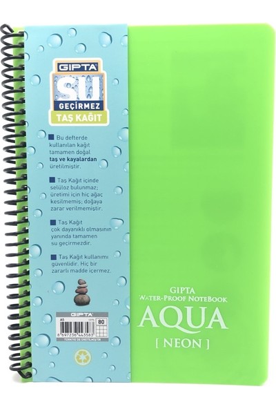 Gıpta 1975 Aqua Neon A5 Kareli 80 Yap. Defter Yeşil Gıpta 1975 Aqua Neon A5 Kareli 80 Yap. Defter Yeşil