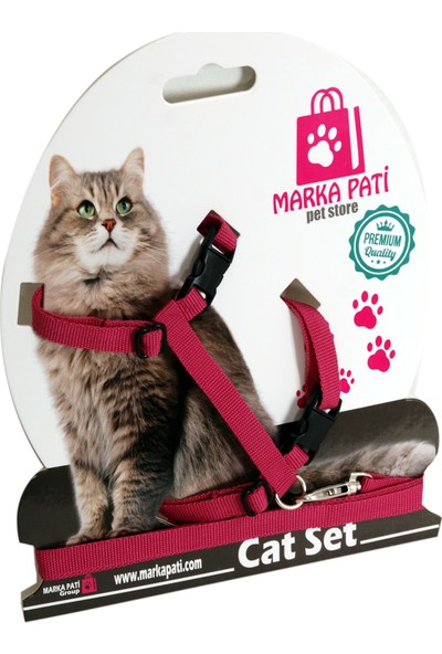 Marka Pati Kedi Göğüs Tasma Seti Fuşya Marka Pati Kedi Göğüs Tasma Seti Fuşya