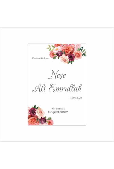 Artas Kişiye Özel Kına Düğün Söz Nişan Organizasyon Karşılama Panosu