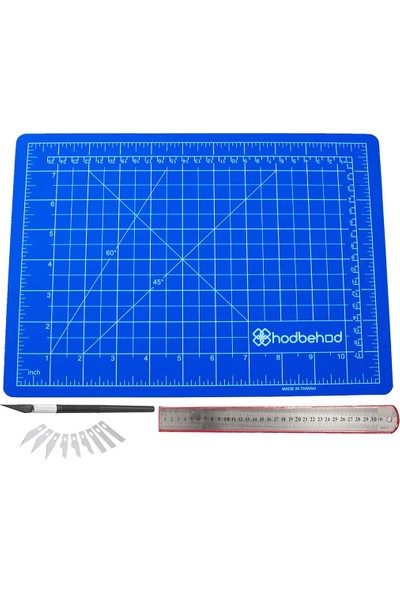 Hodbehod A4 Hobi Kesim Matı Seti Çift Taraflı Cutting Mat Set Mavi Hodbehod A4 Hobi Kesim Matı Seti Çift Taraflı Cutting Mat Set Mavi