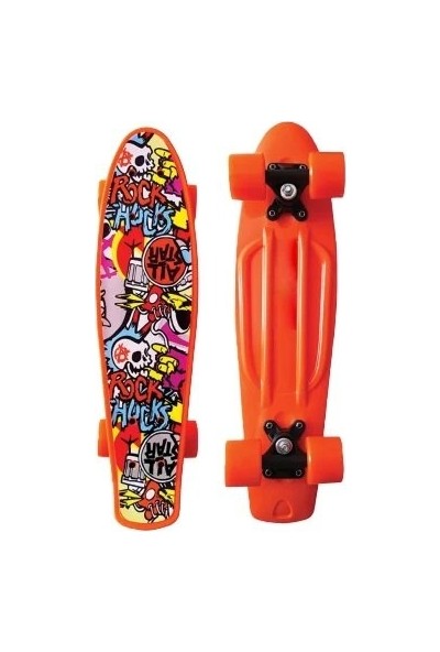 Triathlon T-139 Işıklı 4 Tekerli Kaykay Turuncu