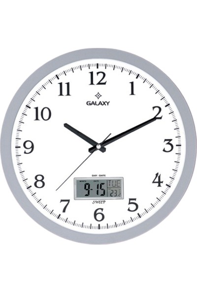 Galaxy T-1964-G Premium Dijital Duvar Saati Gri 35 cm Galaxy T-1964-G Premium Dijital Duvar Saati Gri 35 cm